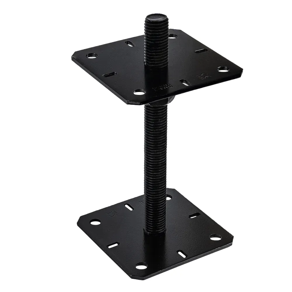 Premium Black Heavy Duty Galvanised Height Adjustable Pergola Post ...