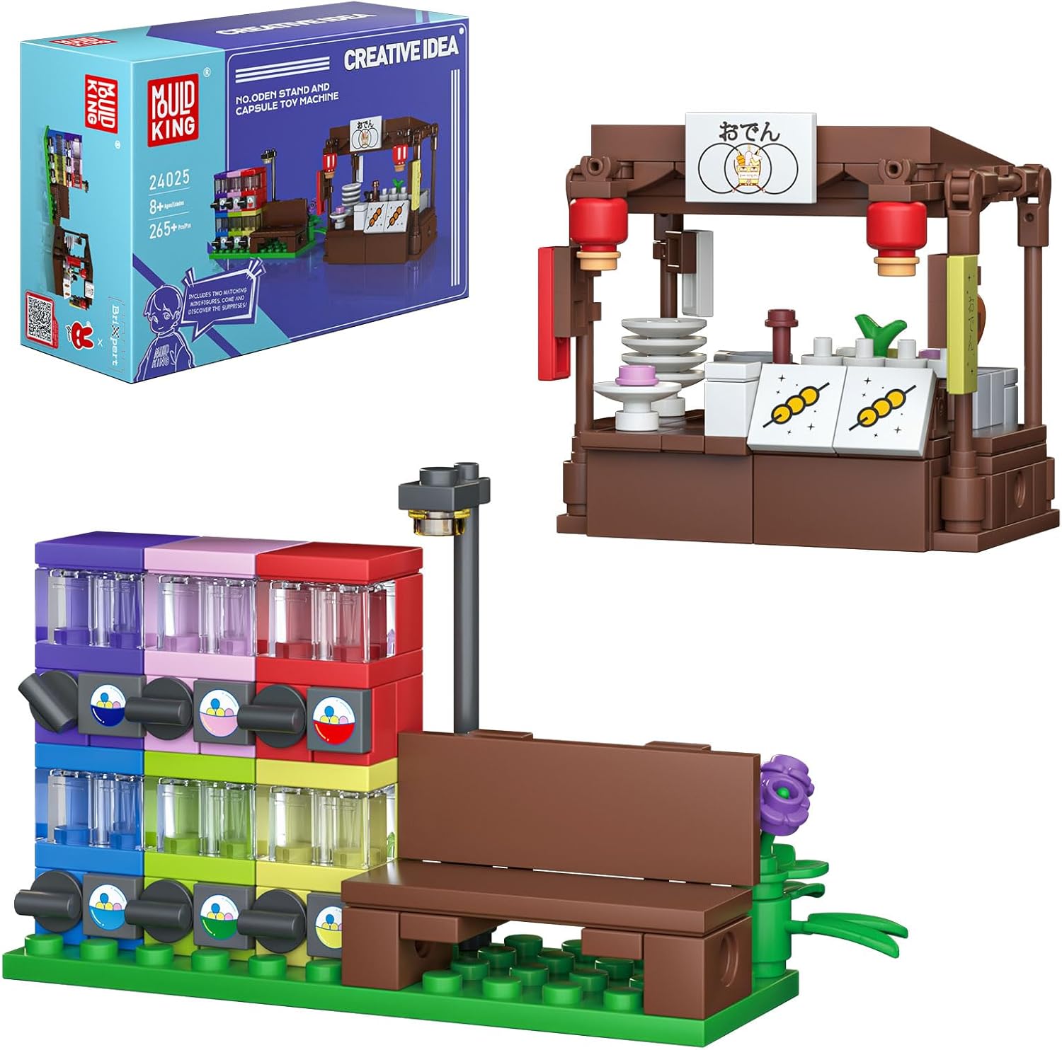 Mould King Mini-Stall Oden Food Stand & Capsule Building Bricks 265pcs ...